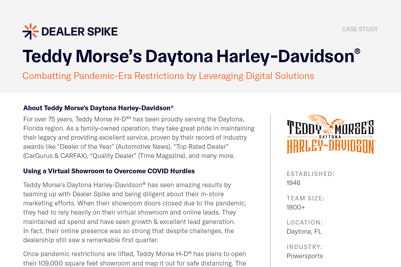 Teddy Morse's Daytona Harley Davidson® | Dealer Spike